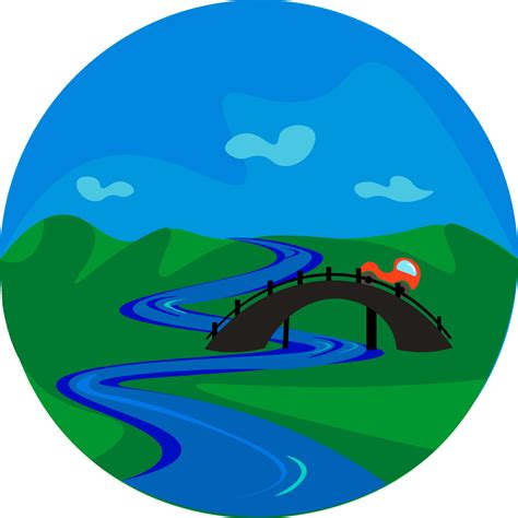 Portrait Of A Bridge Over A River Vector Or Color Illustration 34515119 Vector Art At Vecteezy