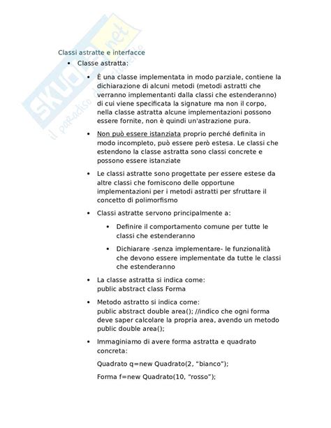 Classi Astratte E Interfacce In Java
