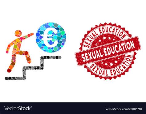 Mosaic Person Steps To Euro With Textured Sexual Vector Image