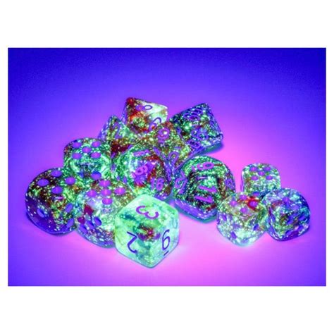 Luminary Nebula Primary With Blue Polyhedral Dice Set 7 Dice Chx