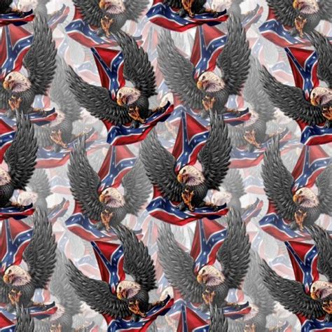 Black And White Worn Confederate Flag Pattern Crew