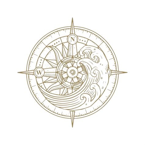 Line Drawing Compass Rose