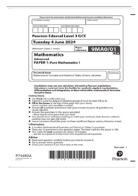 edexcel a level pure mathematics paper 1 and 2 june 2024 stuvia us
