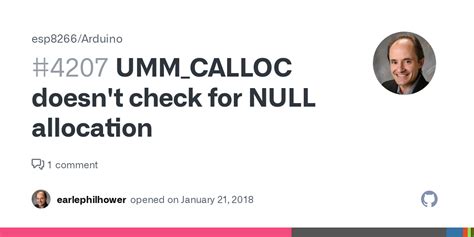 Umm Calloc Doesn T Check For Null Allocation · Issue 4207 · Esp8266 Arduino · Github