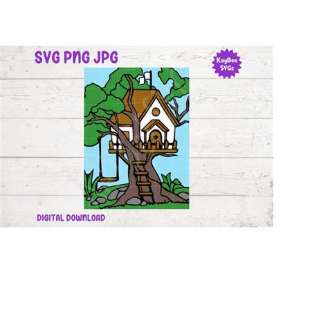 Tree House SVG PNG Clipart Digital Cut File Download For Inspire Uplift