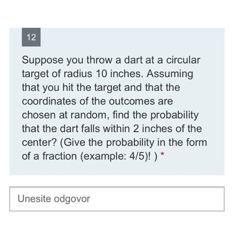 solved 12 suppose you throw a dart at a circular target of
