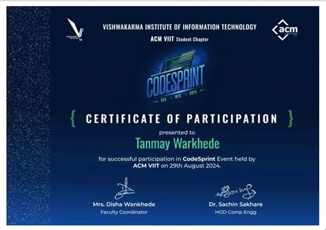 Tanmay Warkhede On Linkedin Codesprint Acmviit