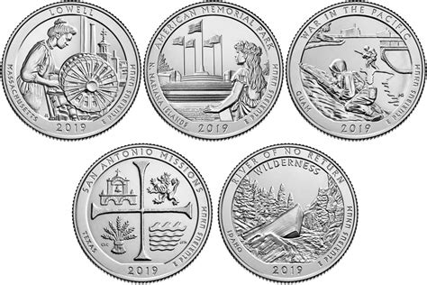 2019 D Complete Set Of 5 National Park Quarters Uncirculated At Amazon