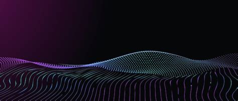 Premium Vector Dynamic Blue Gradient Wavy Lines On Black Backgroundmodern Technology