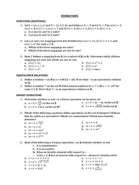 Exercises 1 Final Pdf Set Mathematics Permutation