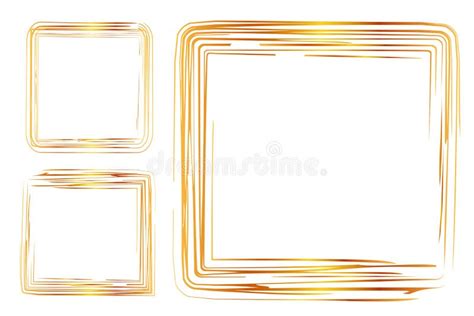 Square Frame From Black Rope For Your Element Design Isolated On White Stock Vector