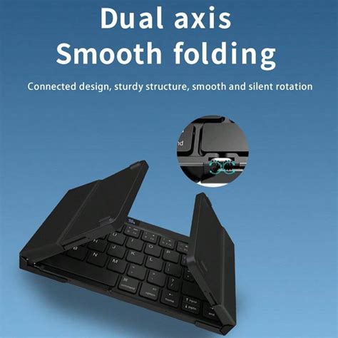 Jomaa Aluminum Alloy Foldable Keyboard With Battery Level Display Plug