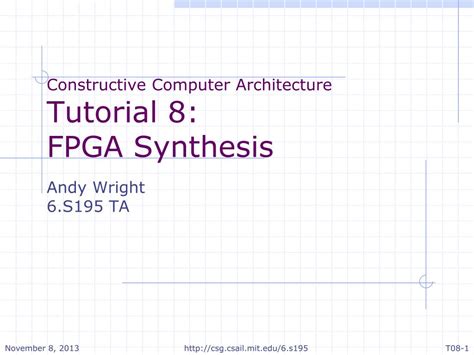 Ppt Constructive Computer Architecture Tutorial 8 Fpga Synthesis