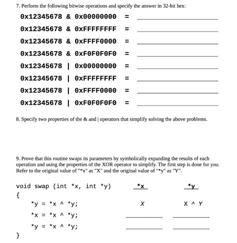 Solved Perform The Following Bitwise Operations And Chegg
