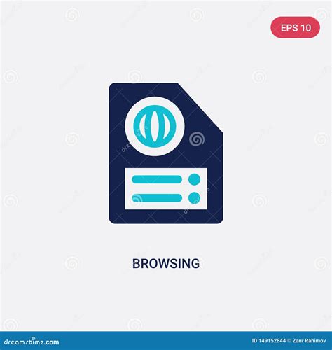 Two Color Browsing Vector Icon From Literature Concept Isolated Blue Browsing Vector Sign