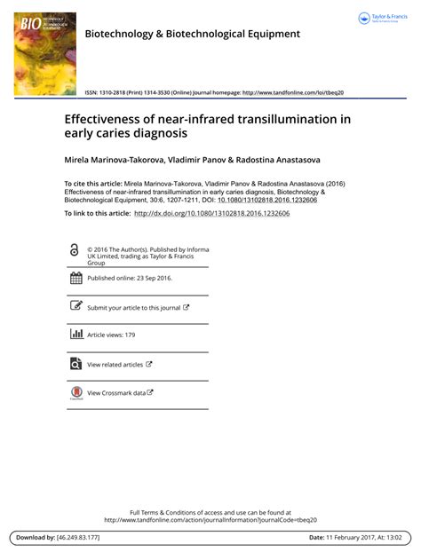 Pdf Effectiveness Of Near Infrared Transillumination In Early Caries Diagnosis