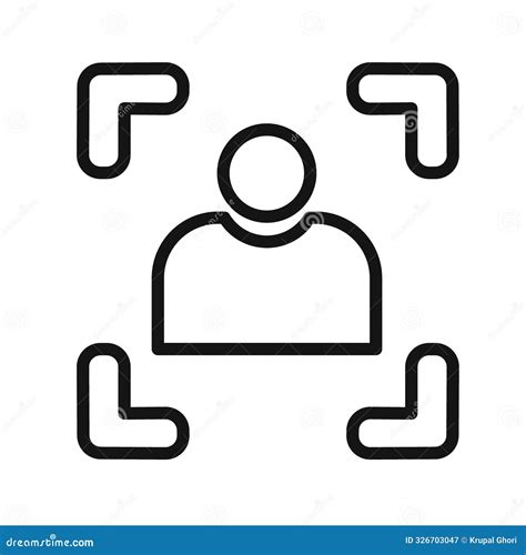 Face Detection Icon Black And White Vector Sign Stock Vector Illustration Of Discovering