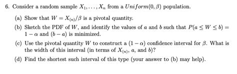 solved 6 consider a random sample x1 xn from a