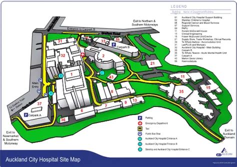 Auckland City Hospital Site Map L Ege N D Building Name Of Department