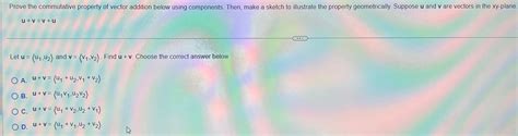 Solved Prove The Commutative Property Of Vector Addition