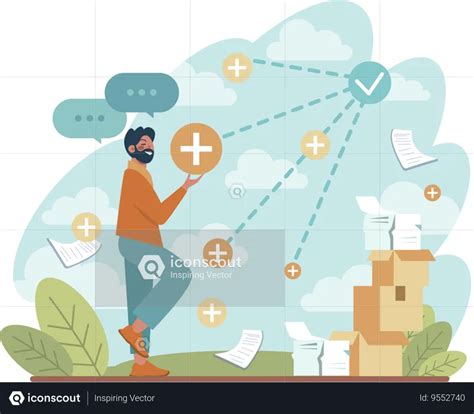 Man Adding Document Illustration Free Download Network
