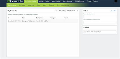 No Process Deployment With Id Found Flowable