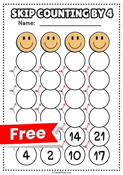 Skip Counting By 4 Worksheets Free Printable Pdfs Teach Prints