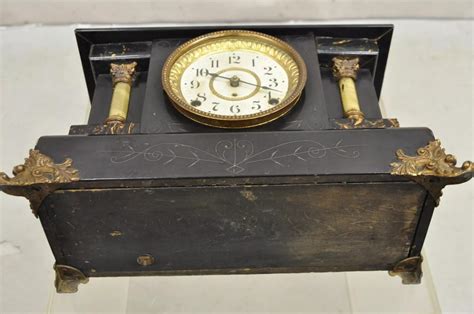 Antique Seth Thomas Adamantine Victorian Faux Marble Shelf Mantel Clock For Sale At 1stdibs