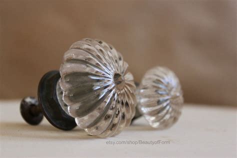 Pressed Clear Glass Vintage Drawer Pulls Set Of 2 Haute Juice