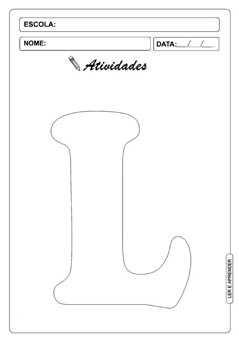 Letra L Ler E Aprender