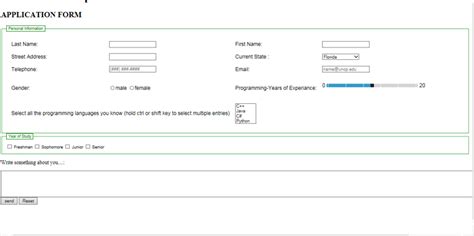 solved application form last name first name street