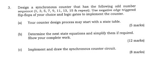 Solved Design A Synchronous Counter That Has The Following