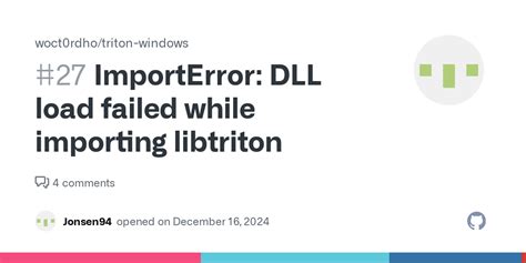 ImportError DLL Load Failed While Importing Libtriton Issue Woct Rdho Triton Windows