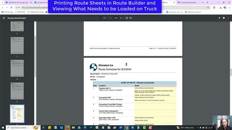 Training Printing Route Sheets And Viewing Load Needs For Routes Youtube