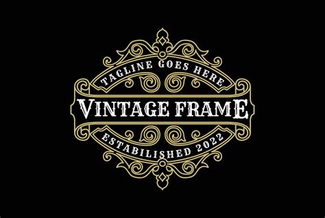 Round Vintage Retro Ornament Blank Border Frame Royal Badge Emblem