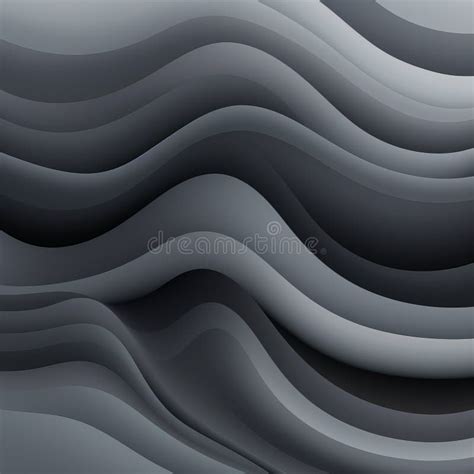 Chromatic Sculptural Slabs Abstract Black And Gray Wavy Vector Gradient Stock Illustration