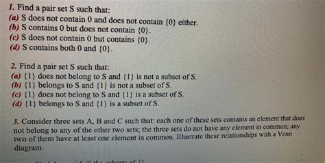 Solved Sets And Pairs { Discrete Math } Please Explain