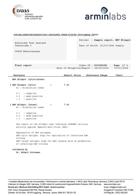 EBV Elispot 2 Antigens Lytic Latent Academy Of Nutritional Medicine