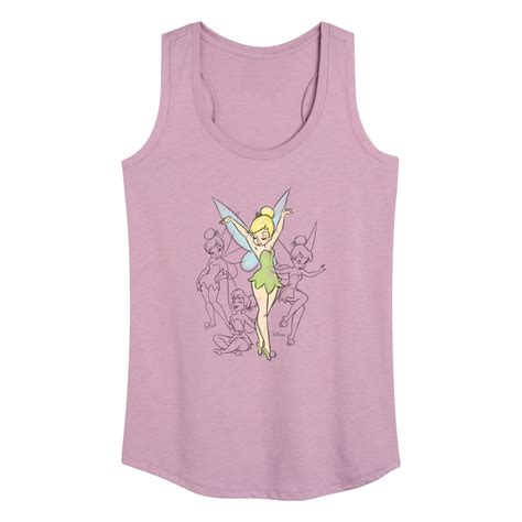Tinker Bell Tinker Bell Sketches Ladies Racerback Tank