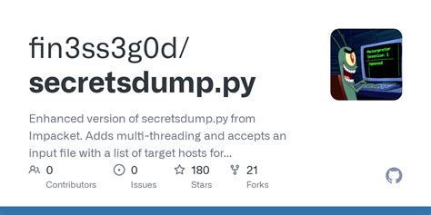 GitHub Fin3ss3g0d Secretsdump Py Enhanced Version Of Secretsdump Py From Impacket Adds Multi