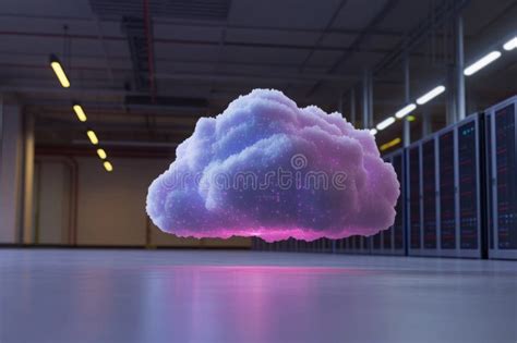 Cloud Technology Visualization Shows Digital Cloud Services For Large Data Management In A