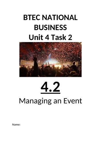 Unit 4 Task 2 Business Btec Level 3 2016 Teaching Resources