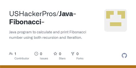 GitHub USHackerPros Java Fibonacci Java Program To Calculate And Print Fibonacci Number
