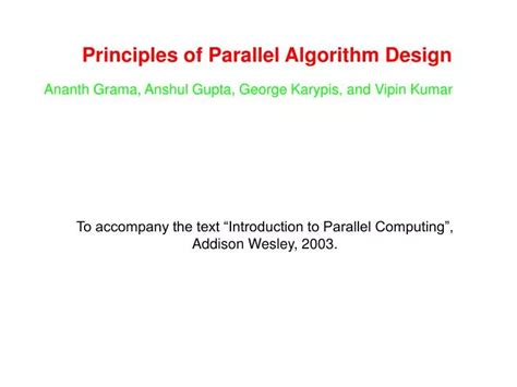 Ppt Principles Of Parallel Algorithm Design Powerpoint Presentation
