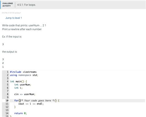 Solved Challenge Activity 451 For Loops
