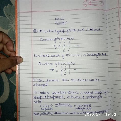 SECTION CConsider The Molecular Formula Of The Carbon Compounds A And B Given Below A