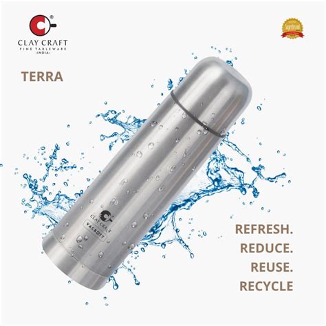 Buy Clay Craft Zuri Thermosteel Flask Vacuum Insulated 1l Silver From