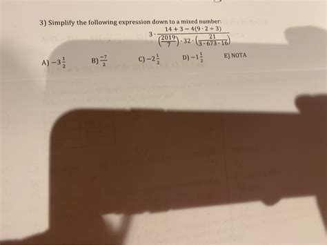 solved 3 simplify the following expression down to a mixed