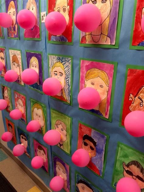 3rd Grade Bubble Gum Portraits Manualidades Escolares Arte Para
