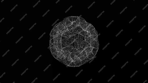 Premium Photo 3d Abstract Alien Sphere On Black Background Object Consisting Of White
